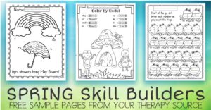 Spring Fine Motor and Executive Function Skills Freebie - Your Therapy ...