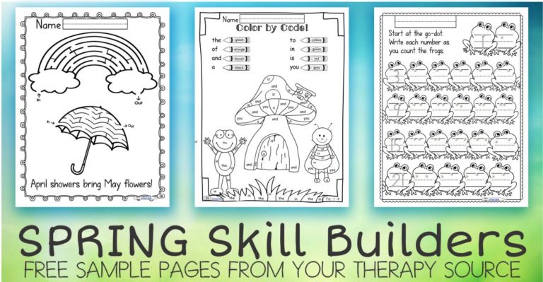 Spring Fine Motor and Executive Function Skills Freebie - Your Therapy ...