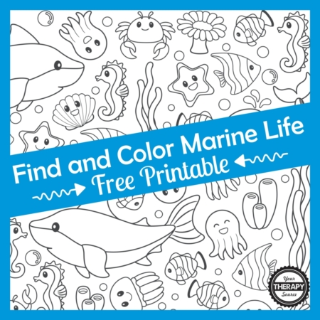 Find and Color Marine Life Visual Motor Freebie - Your Therapy Source