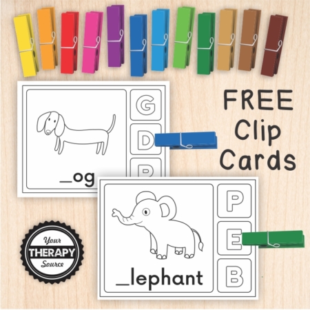 Clip Cards for Hand Strengthening - FREE - Your Therapy Source