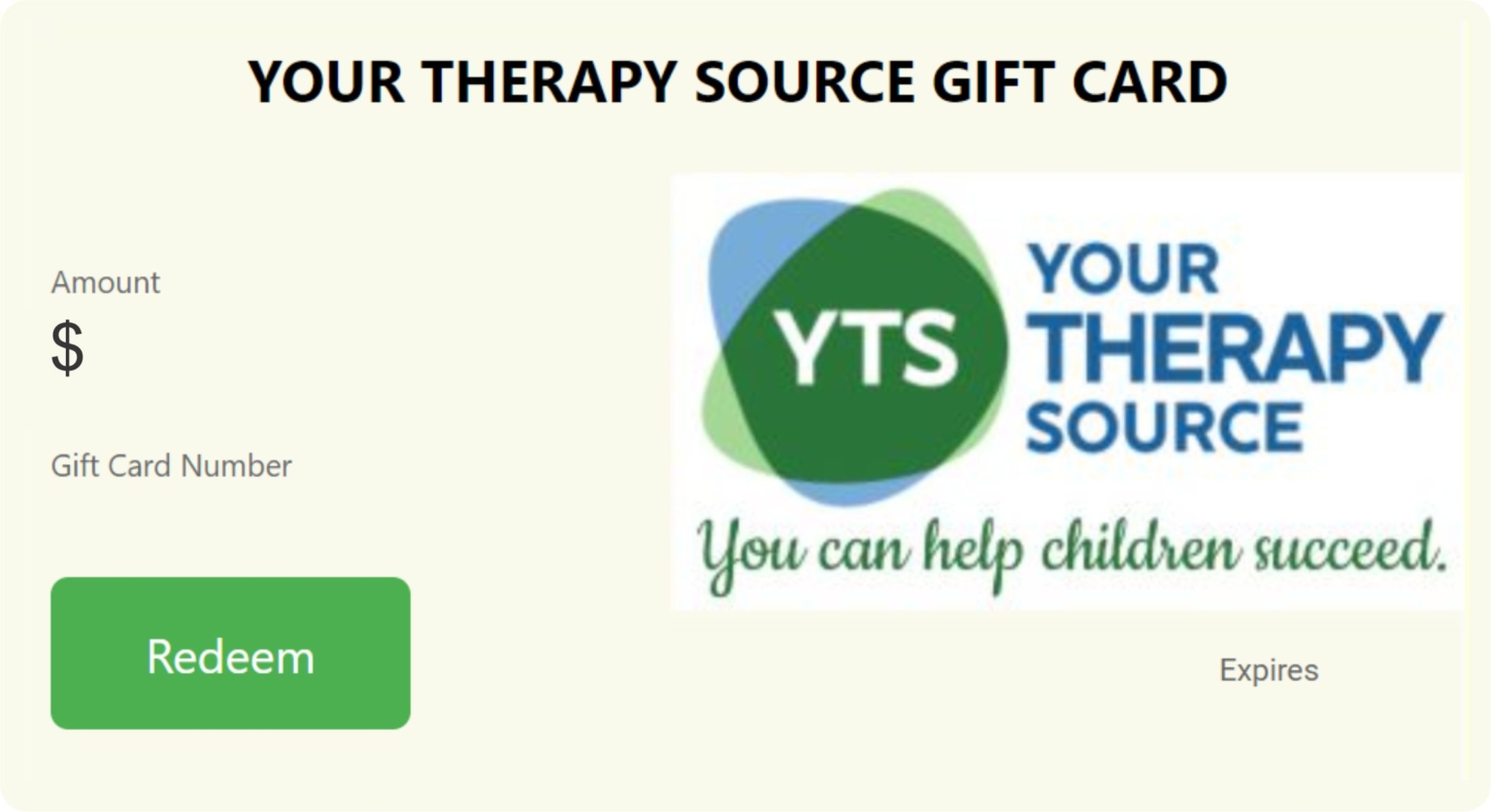 Gift Card from Your Therapy Source - Your Therapy Source