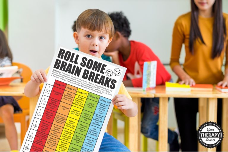 Brain Break Poster Set - 4 Full Color Posters - Your Therapy Source
