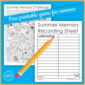 Visual Memory Game for Summer - Your Therapy Source