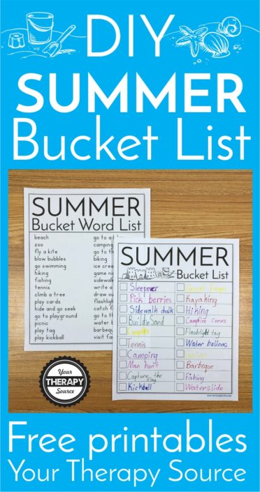 DIY Summer Bucket List Handwriting Freebie - Your Therapy Source