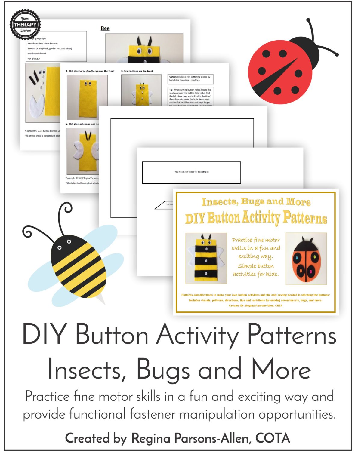 Button Activity Patterns Insects Bugs and More - Your Therapy Source