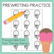 Ice Cream Cone Letter Freebie - Your Therapy Source