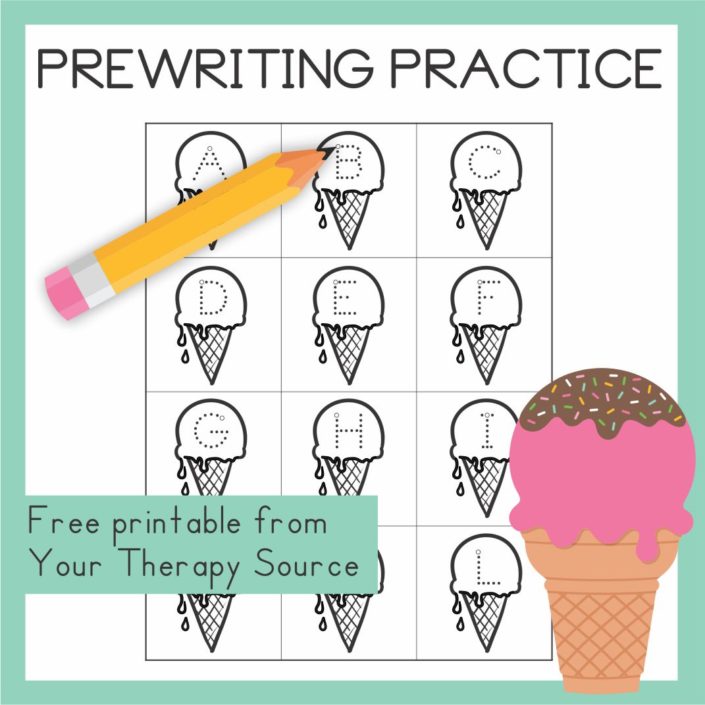 Ice Cream Cone Letter Freebie - Your Therapy Source