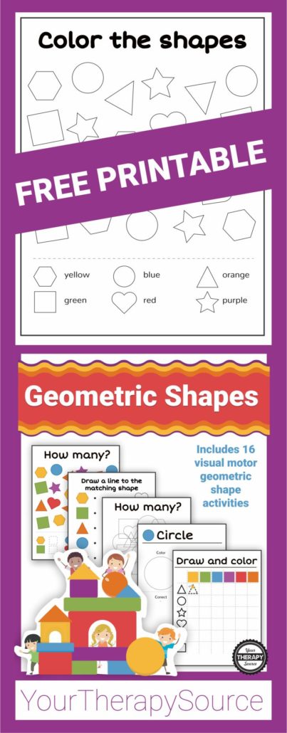 Color the Geometric Shapes Freebie - Your Therapy Source