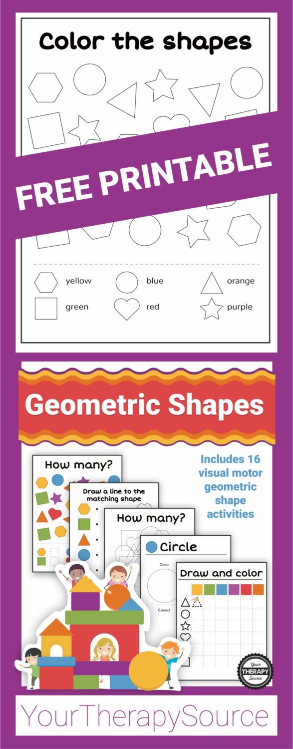 Color the Geometric Shapes Freebie - Your Therapy Source