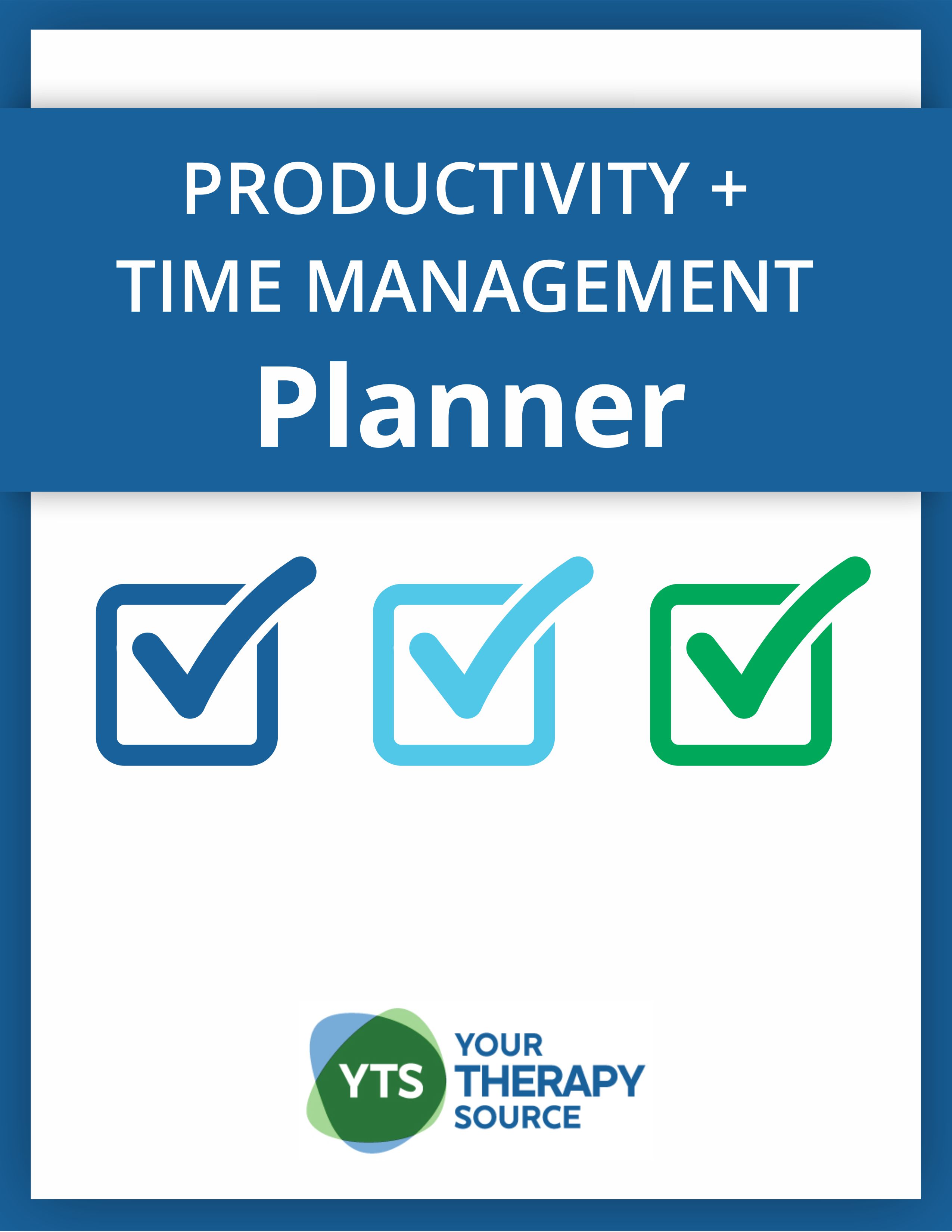 Productivity and Time Management Planner - Your Therapy Source