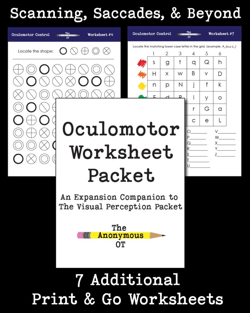 The Oculomotor Worksheet Packet - Your Therapy Source