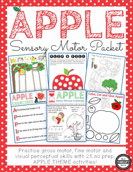 Apple Gross Motor Activity - Free Printable - Your Therapy Source