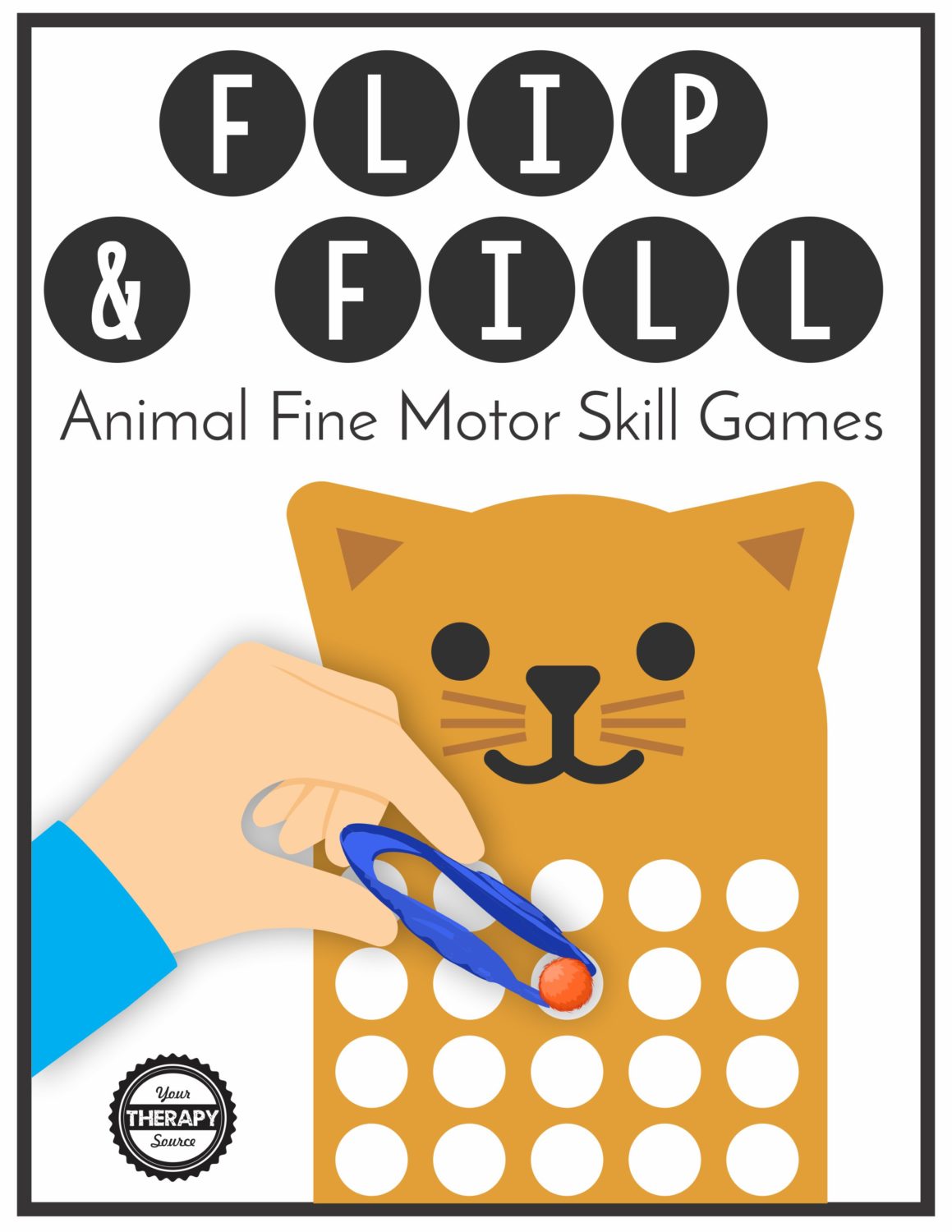 Flip and Fill Animal Fine Motor Game - Your Therapy Source