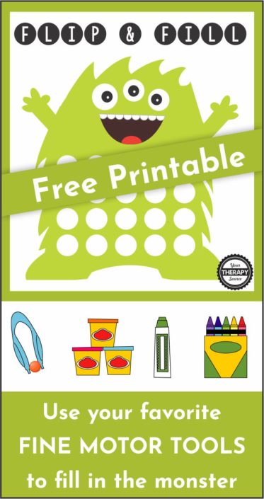 Monster Fine Motor Game - Your Therapy Source