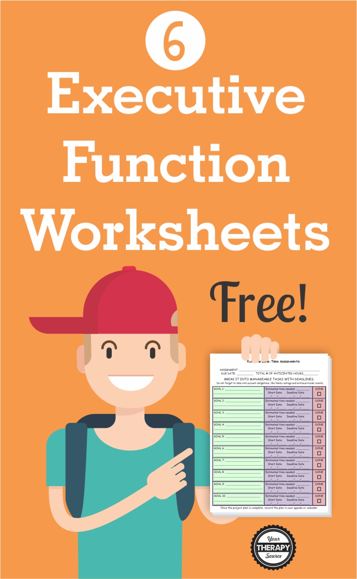 6 FREE Executive Functioning Activity Worksheets Your Therapy Source