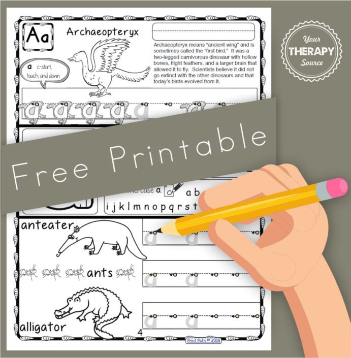 FREE Dinosaur Handwriting Practice Page Your Therapy Source