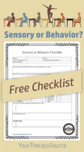 Sensory Versus Behavior Checklist - Your Therapy Source