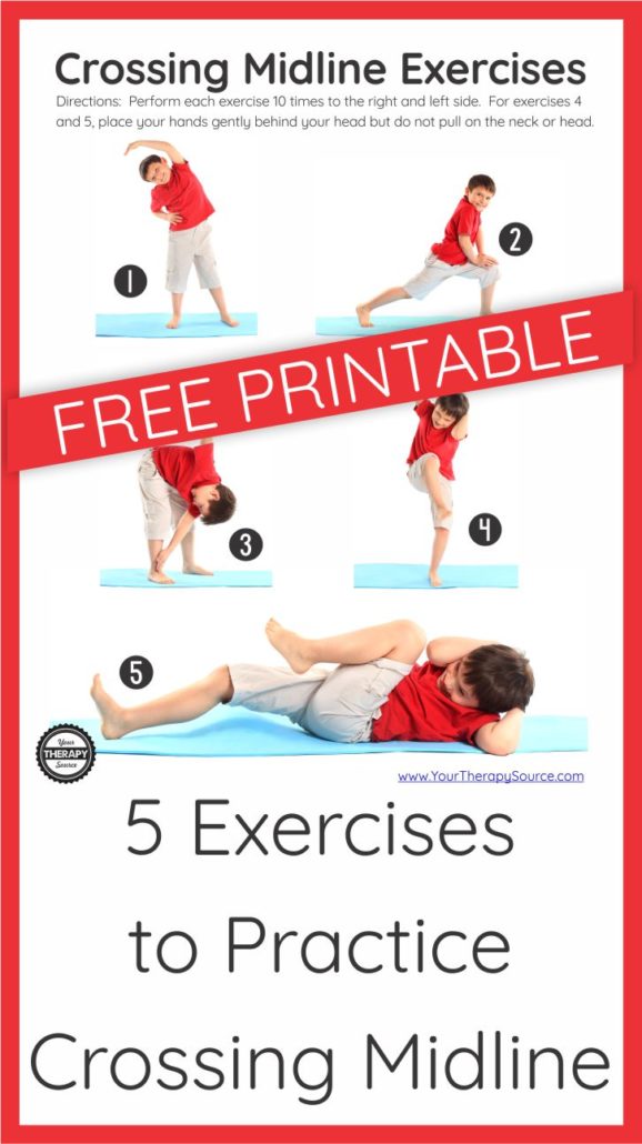 Crossing Midline Exercises - Your Therapy Source