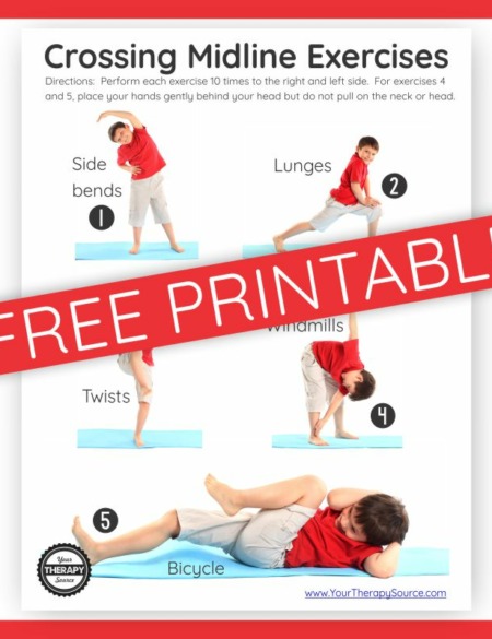 Crossing Midline Exercises - Your Therapy Source