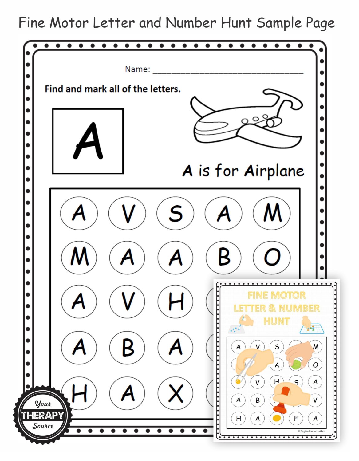 Fine Motor Letter and Number Hunt - Your Therapy Source