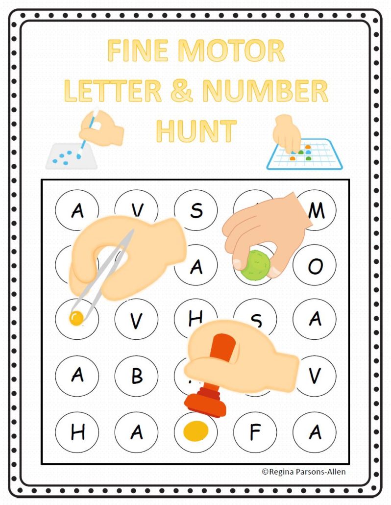 Fine Motor Letter and Number Hunt - Your Therapy Source