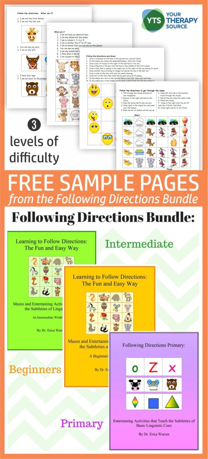 Practice Following Oral and Written Directions - Free Activities - Your ...