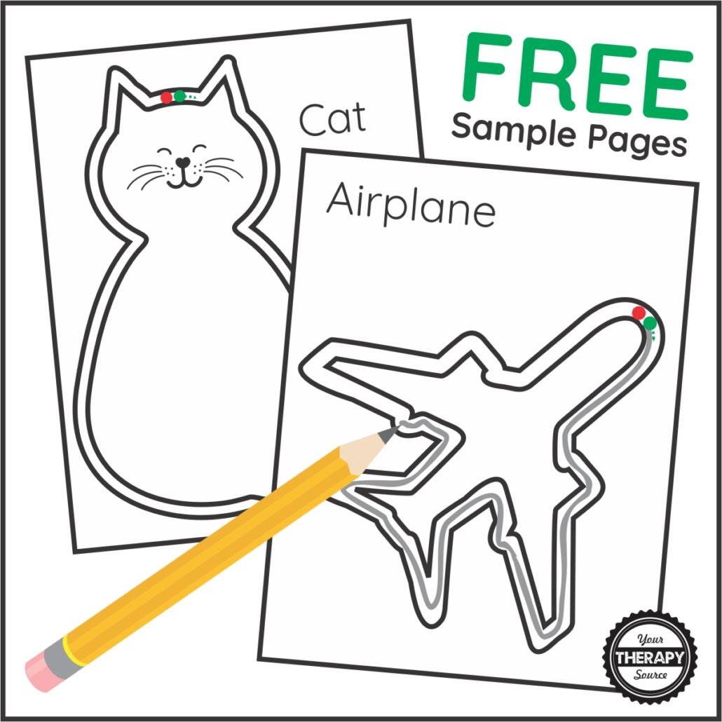 Free Sample Pages from Simple Shape Drawings - Cat and Airplane - Your ...