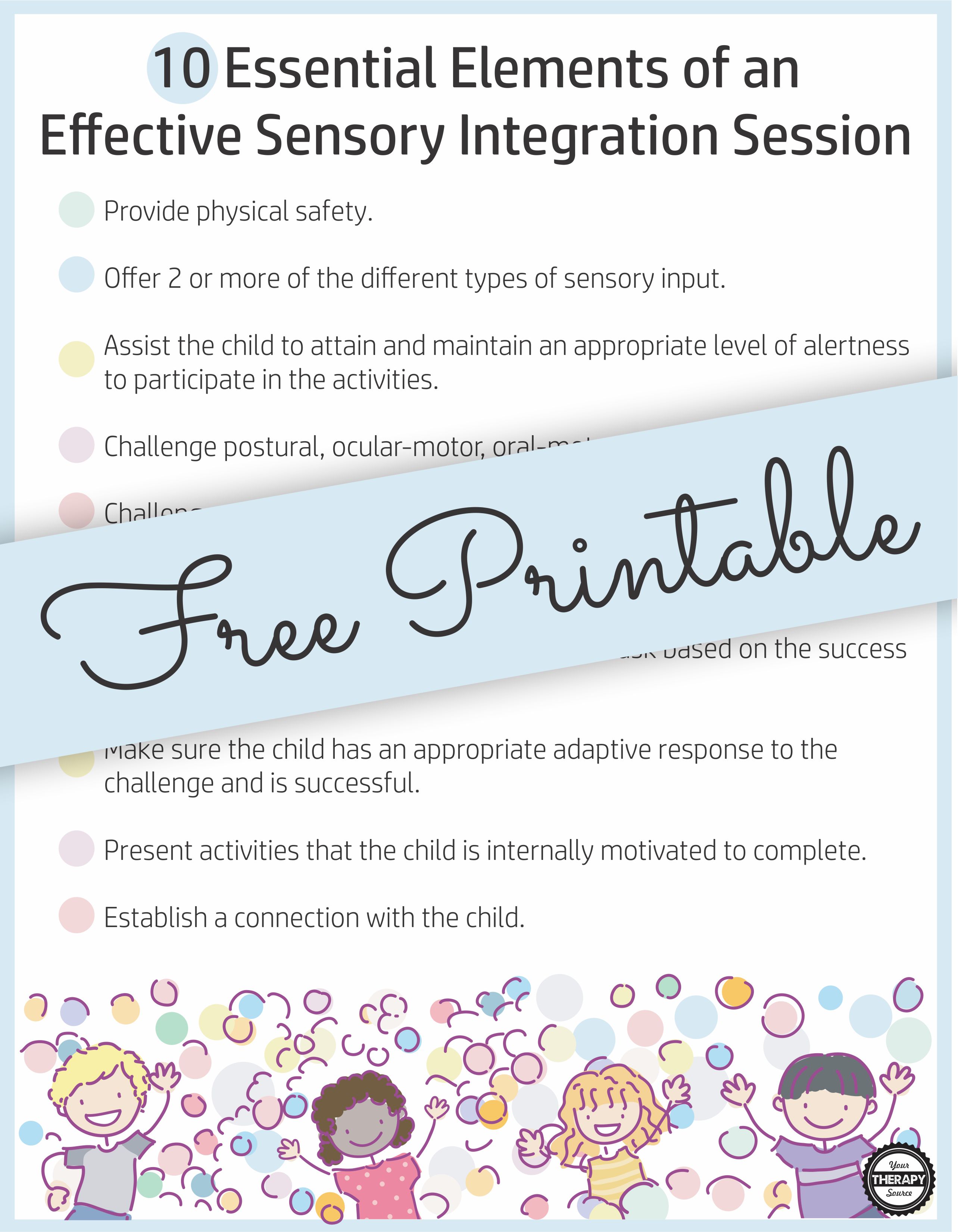 Effective Sensory Integration Session Planbook Your Therapy Source