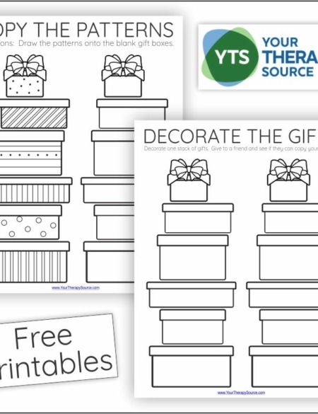 Visual Motor Freebie Decorate the Gifts - Your Therapy Source