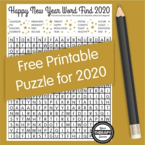 Happy New Year Word Search Puzzle Freebie - Your Therapy Source