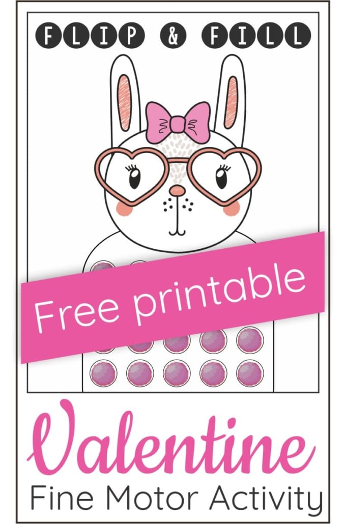 Flip and Fill Valentine Fine Motor Game - Your Therapy Source