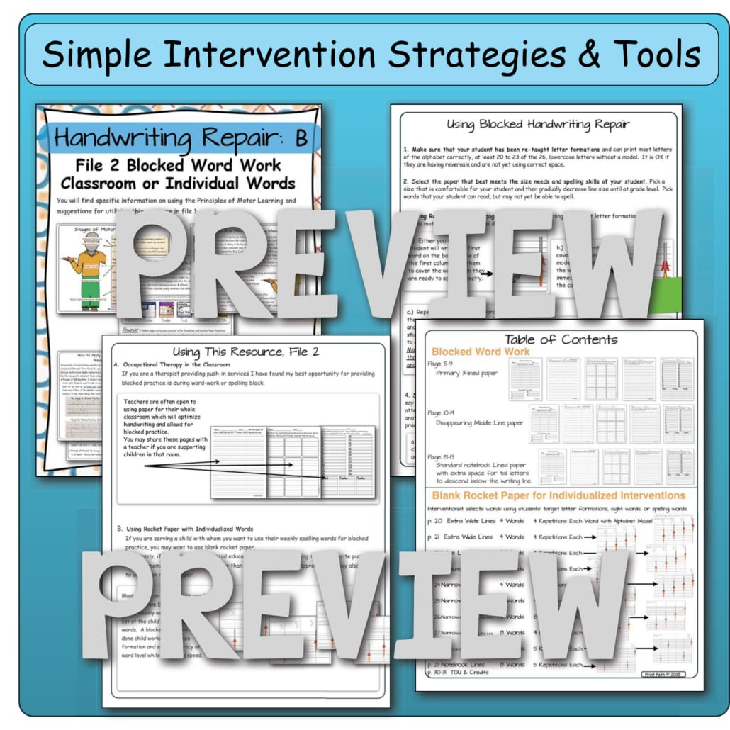 Handwriting Interventions - Occupational Therapy Tools for Blocked ...