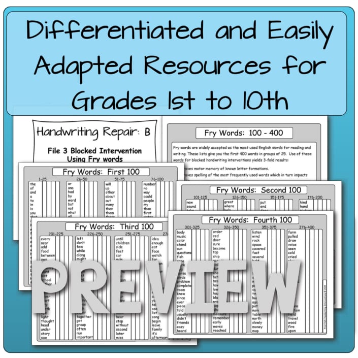 Handwriting Interventions - Occupational Therapy Tools for Blocked ...