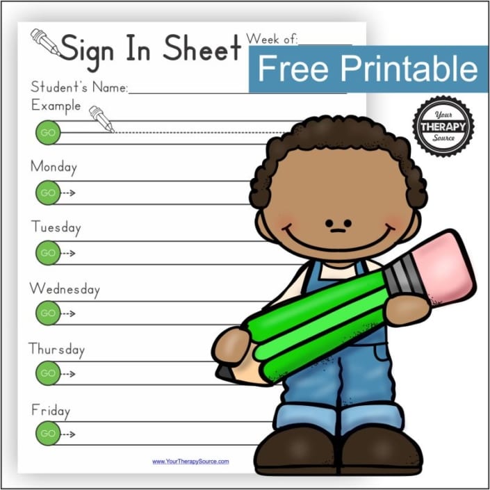 Free Preschool Sign-In Sheet - Developmentally Appropriate - Your ...