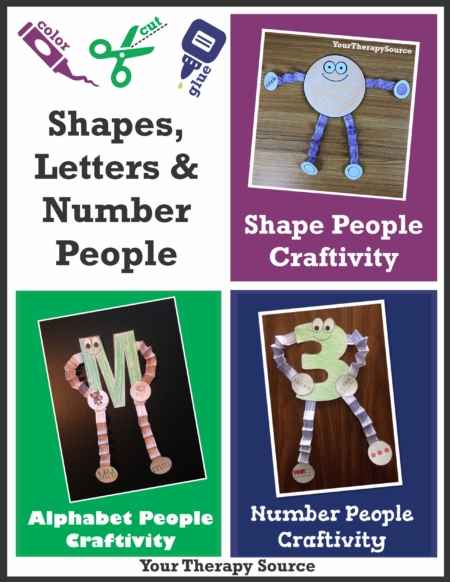 Shape, Alphabet, and Number Craftivity Packets - Your Therapy Source