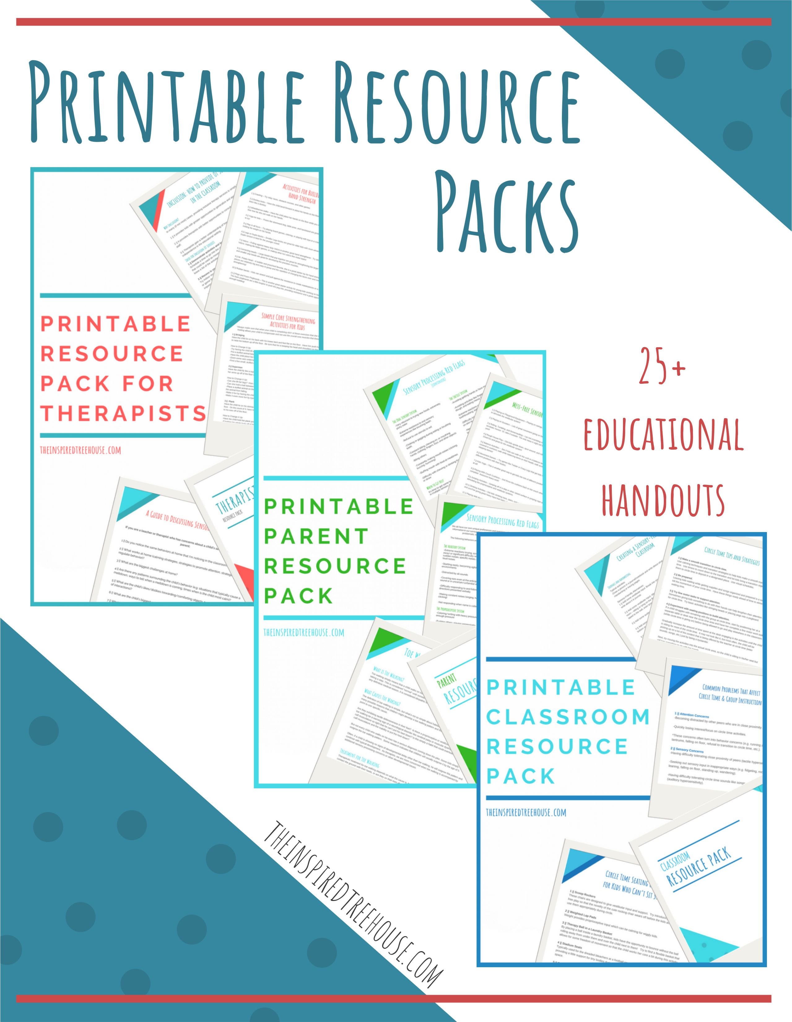 Handouts For Pediatric Therapists Parents And Teachers Your Therapy 