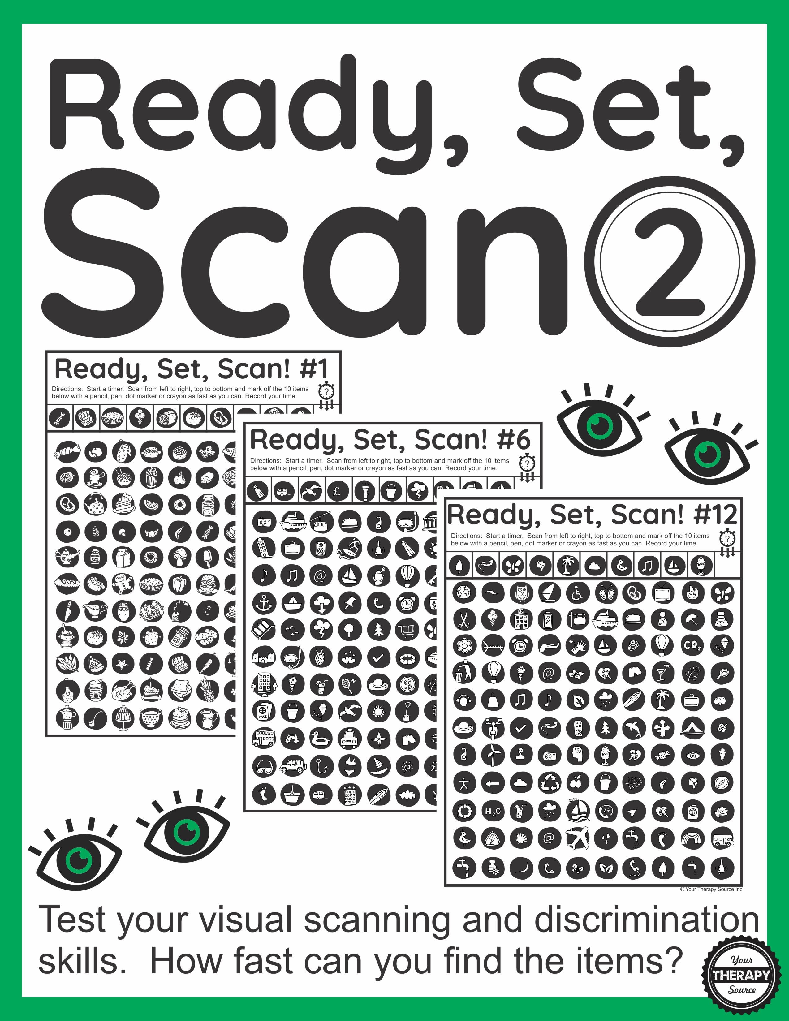 Visual Scanning Exercises Ready Set Scan Level 2 Your Therapy Source