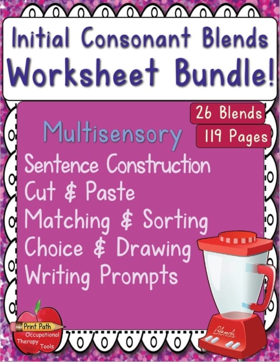 Initial Consonant Blends - Multisensory Worksheet Package - Your ...