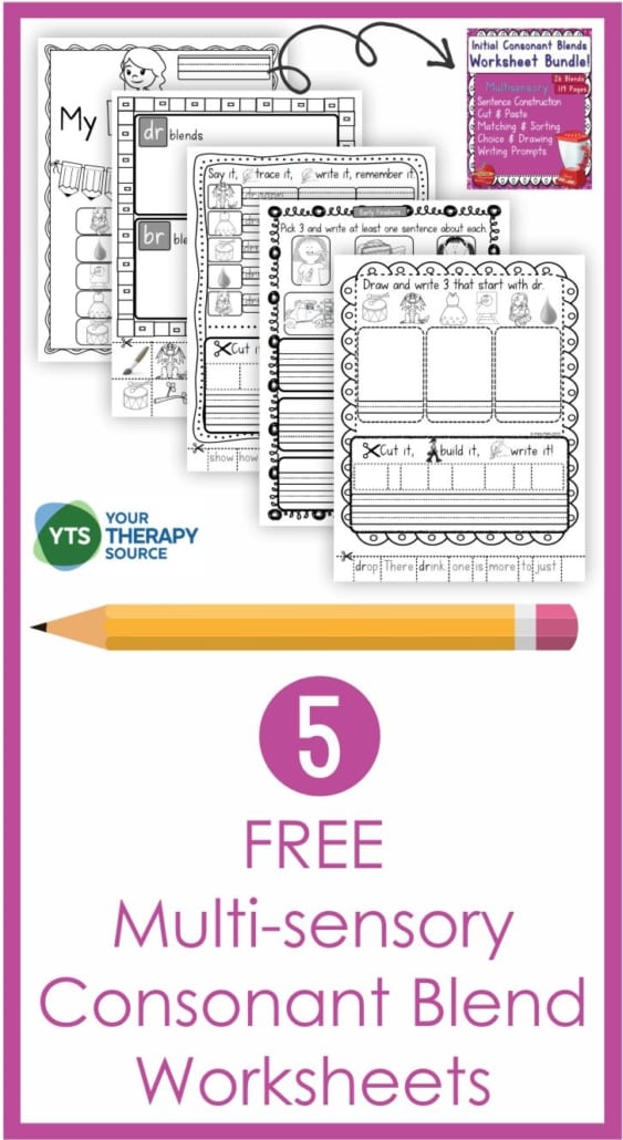 Free Blends Worksheets - Multisensory Learning - Your Therapy Source