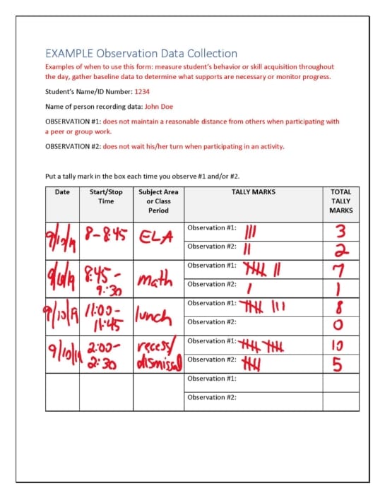 Data Collection for Special Education Templates - EASY - Your Therapy ...