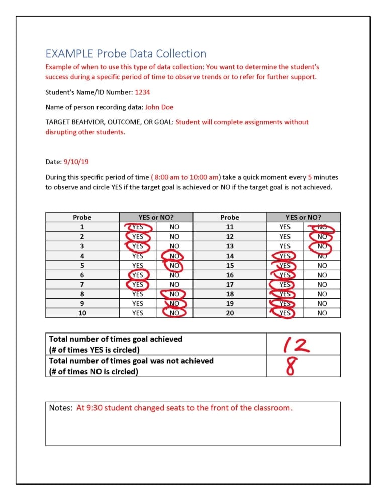 Data Collection for Special Education Templates - EASY - Your Therapy ...
