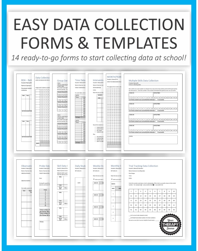 Data Collection For Special Education Templates EASY Your Therapy Data Collection For Special Education Templates EASY Your Therapy