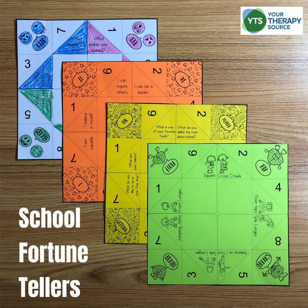Paper Fortune Teller Ideas for School - Your Therapy Source