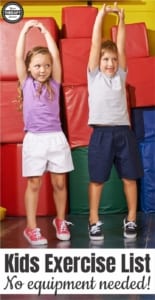 Kids Exercise List for the Classroom or Home - Your Therapy Source