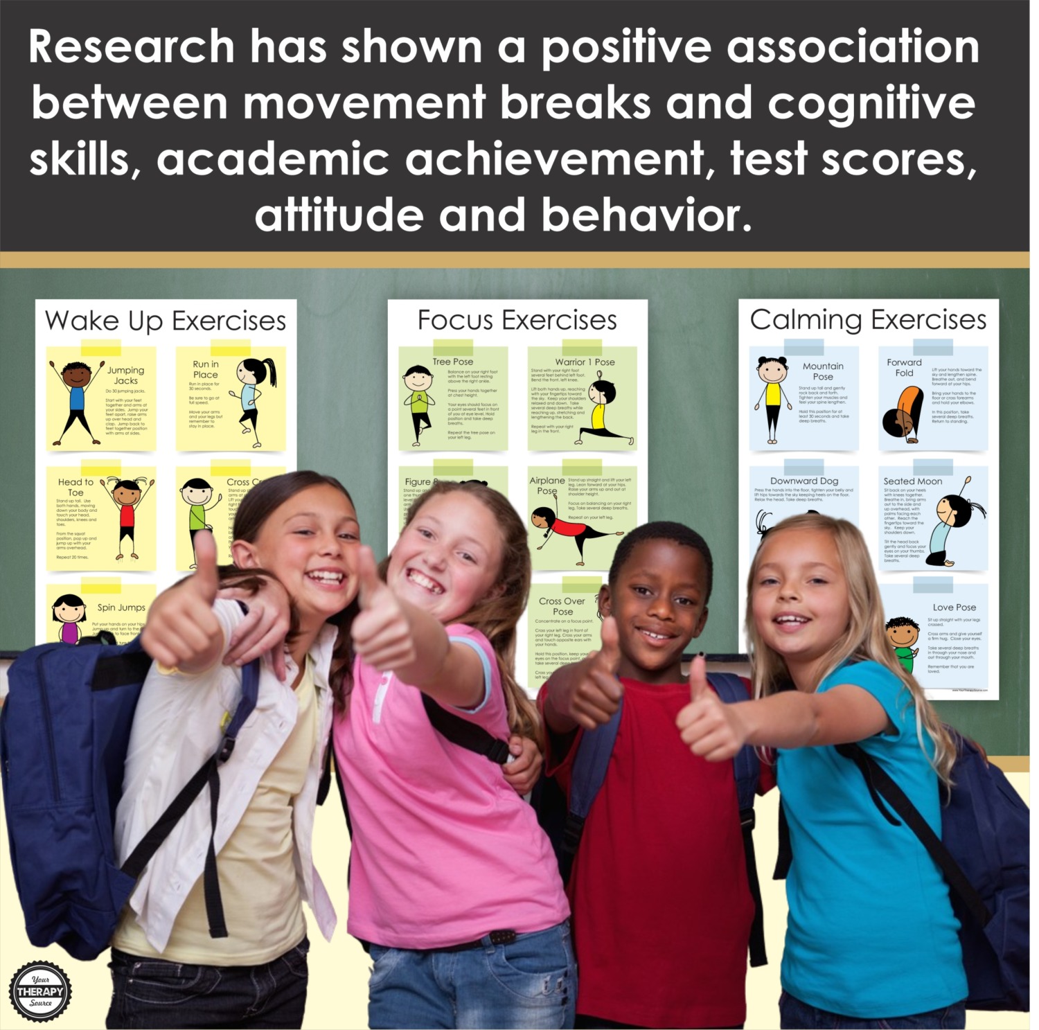 Exercise Posters for Kids - Printed - Your Therapy Source