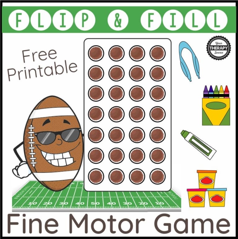 Football Fine Motor Activity - Free Printable - Your Therapy Source