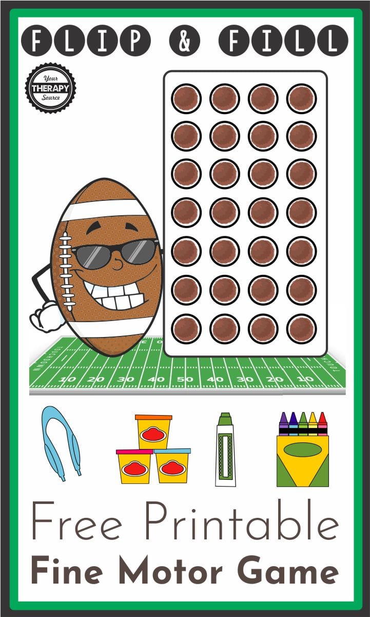 Football Fine Motor Activity - Free Printable - Your Therapy Source
