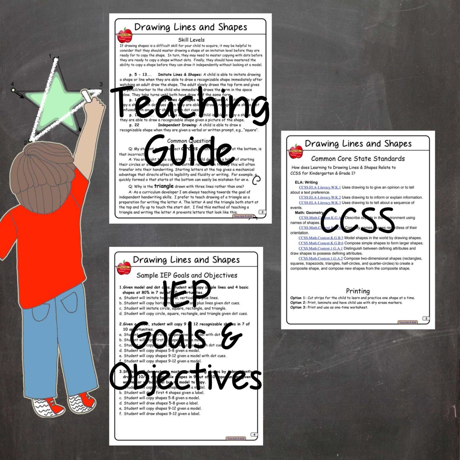 How to Draw Lines and Shapes: Leveled and Differentiated - Your Therapy ...