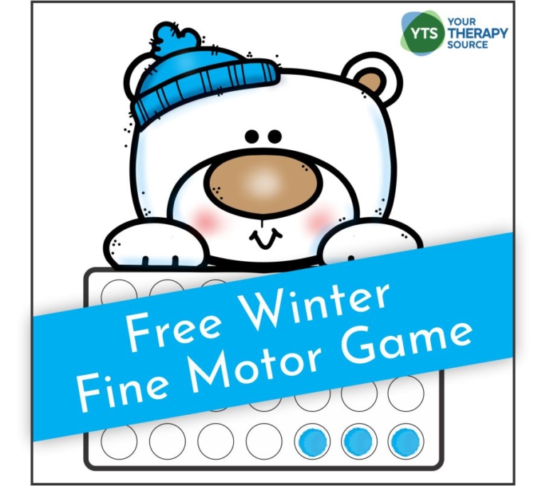 Polar Bear Fine Motor Activity Game - FREE Printable - Your Therapy Source