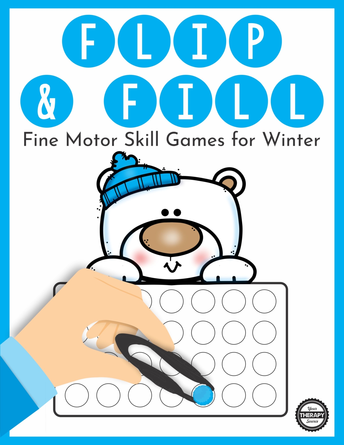 Polar Bear Fine Motor Activity Game - FREE Printable - Your Therapy Source